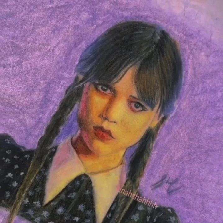 WEDNESDAY Adams Realistic Drawing byhanniiii A4 Size Sketch Print With ...