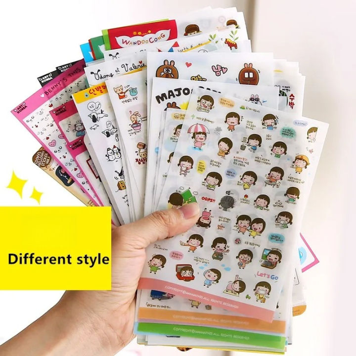 6pcs/set Cute Kawaii Watercolor Wind Stickers Travel Diary DIY Notebook ...