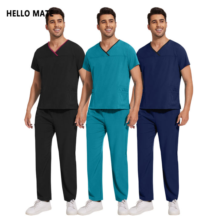 Unisex Dentist Workwear Medical Nurse Uniforms Men Women Clinical Top ...