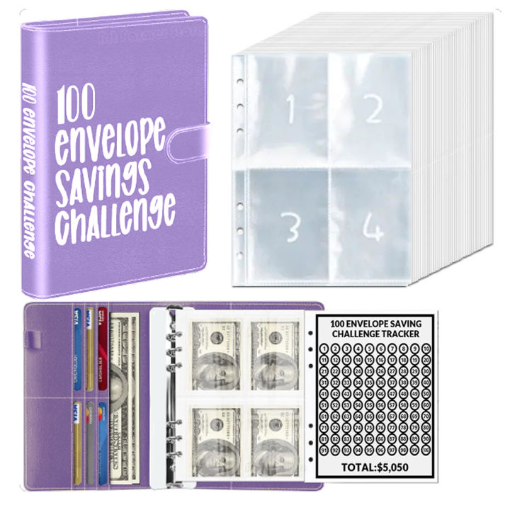 100 Envelope Challenge Binder Save Savings Challenges Loose-Leaf Binder ...