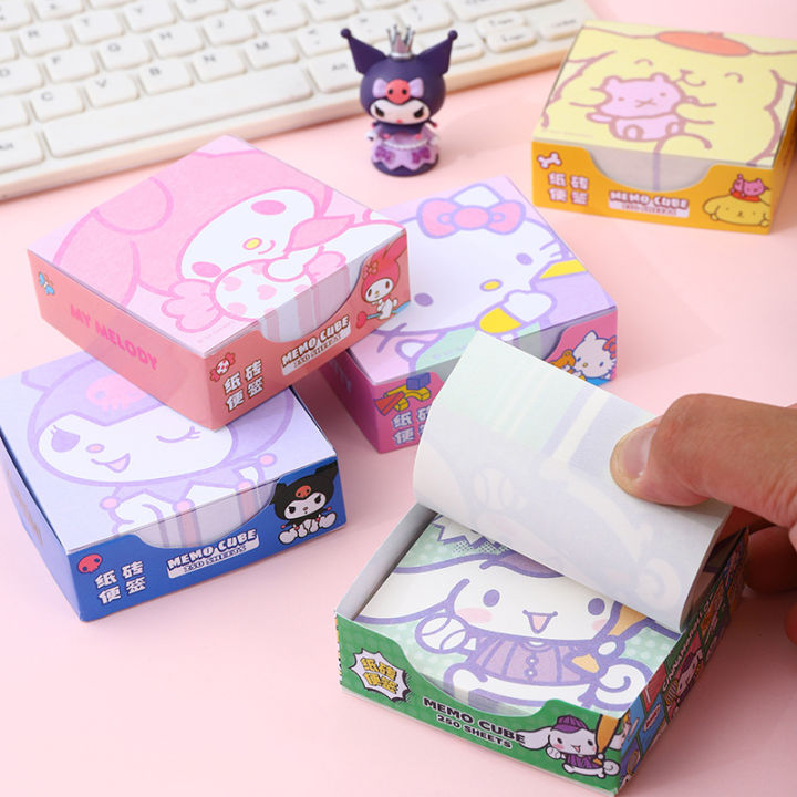 250Pcs Kawaii Anime Hello Kitty Sanrio Sticky Notes Cartoon Kuromi ...