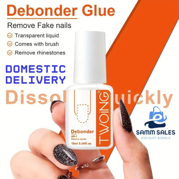 TWOING Debonder Glue Remover 10ml, Hypoallergenic Nail Glue Dissolver ...
