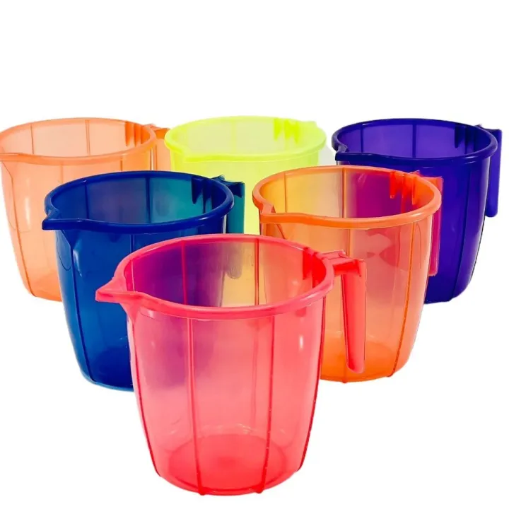 6-Piece Large Plastic Jug Set - Multipurpose 1500ml Capacity Jugs ...