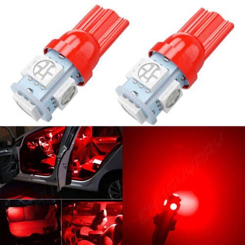 5 SMD (Red) LED Parking Bulb Pilot Light/License Plate car Lights (PAIR ...