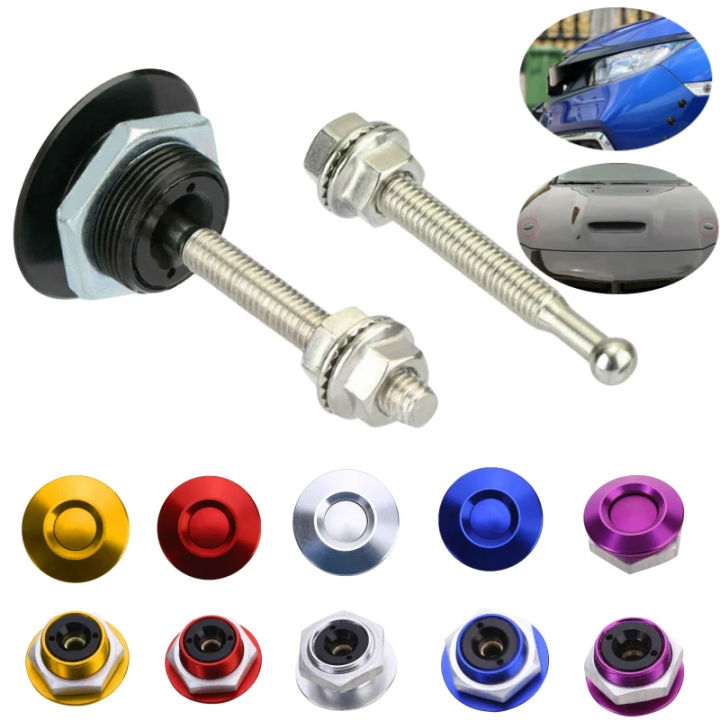 Universal 22mm Car Push Button Bonnet Hood Pin Lock Clip Kit Quick ...