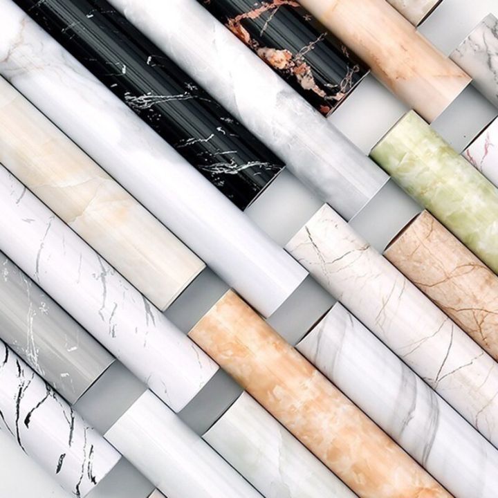Marble Kitchen Waterproof Stickers PVC Self Adhesive Oil Proof Wall Sticker for Desktop Bathroom ...