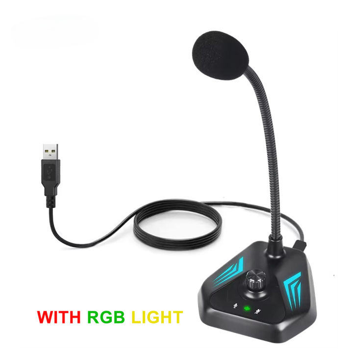 USB Gooseneck Condenser Microphone Wired Conference Recording Voice Live Broadcast Noise ...