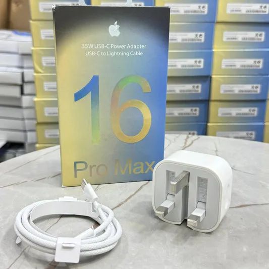 IPhone 16 Pro Max Original Charger 35W - UK 3PIN Plug with Type-C to ...