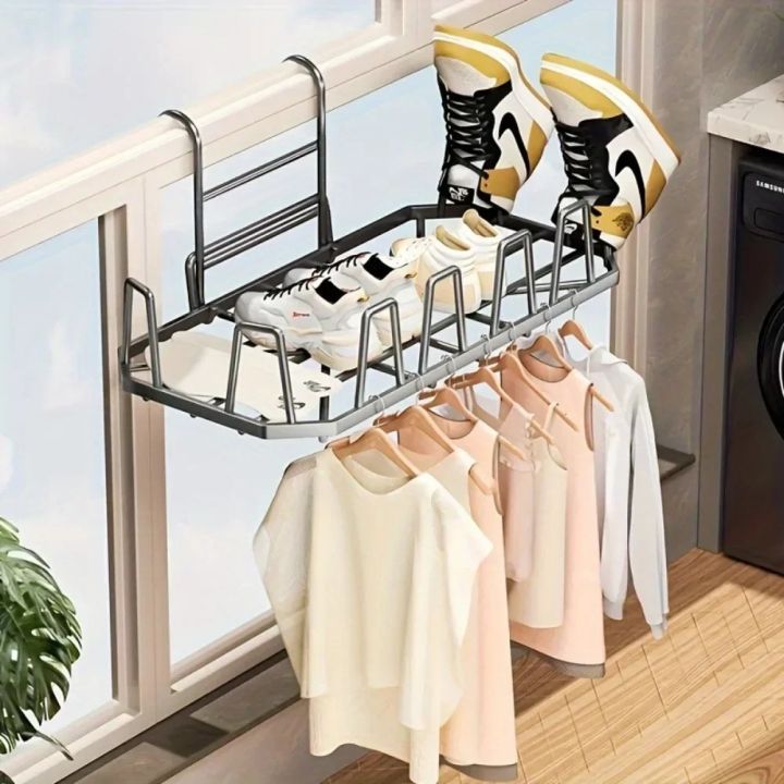 Balcony Drying Rack Multi Functional Indoor and Outdoor Shoe Drying ...
