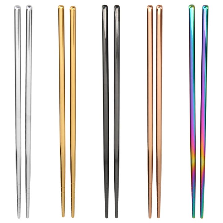 1 Pair Stainless Steel Colorful Chopsticks Portable Reusable Chopstick ...