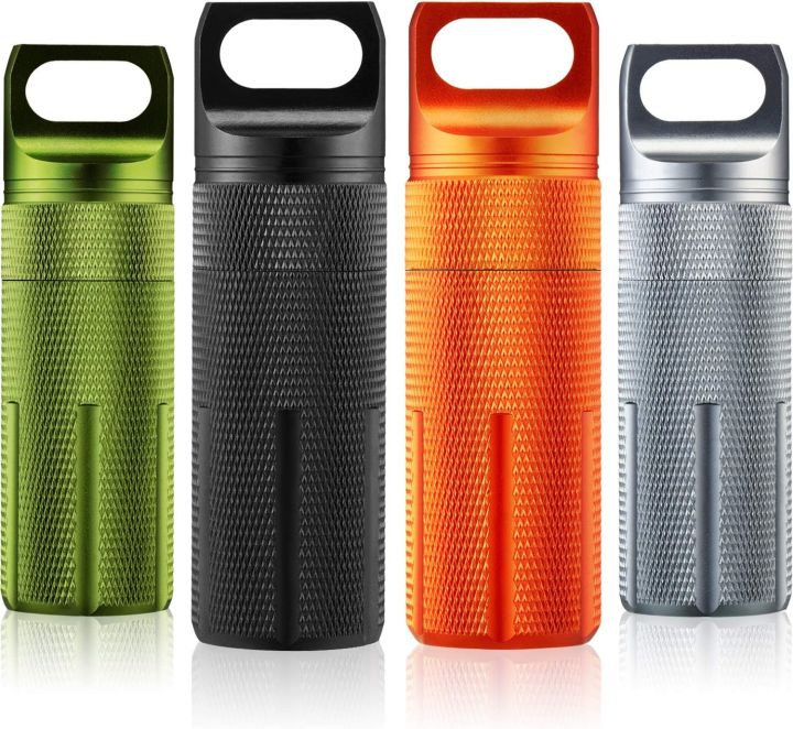 Portable Pill Case Waterproof EDC Container Capsule Airtight Aluminum ...