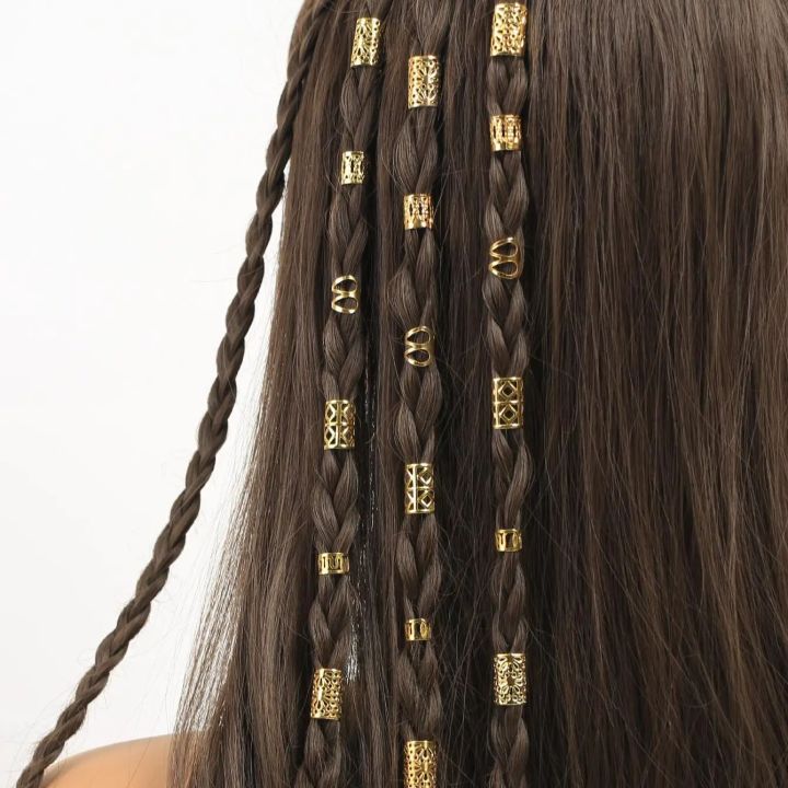 50pcs/set Mixed Hair Rings Set, Dreadlocks Beads Hair Braid Rings Clips ...