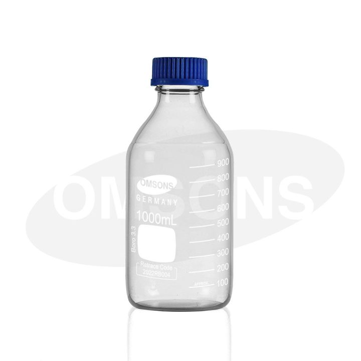 Omsons Germany 1000 ML Bottles Reagent Clear Glass with PE Screw Cap ...