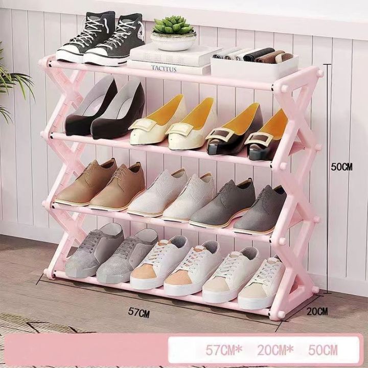 4 Layers X-Type Foldable Pink Fashion Shoe Organizer Stand | Daraz.pk