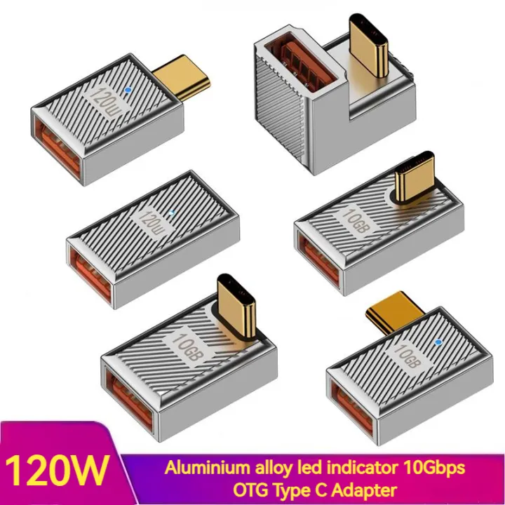 120W USB Type C OTG Adapter 10Gbps Data Transmission Type-C to USB-C ...