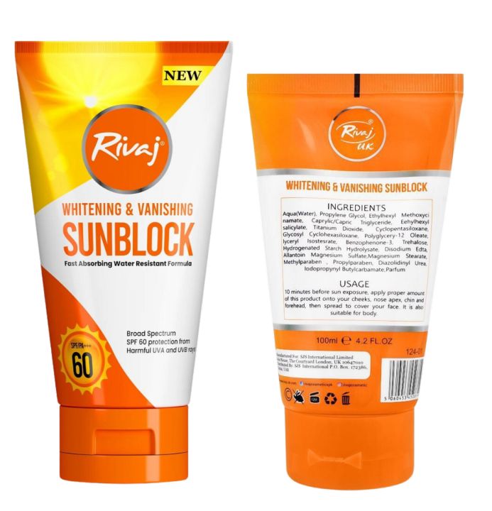 Whitening & Vanishing Sunblock, SPF-60, 100ml | Daraz.pk