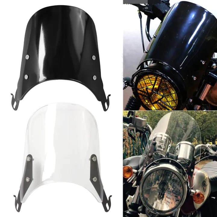 Universal Motorcycle Compact Sport Wind Deflector Windshield 4-7 ...