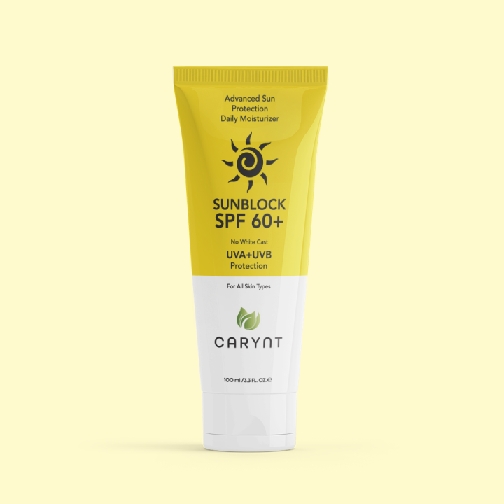 Carynt Sunblock SPF 60+ with Avobenzone & Mineral Oil - 100ml for Broad ...