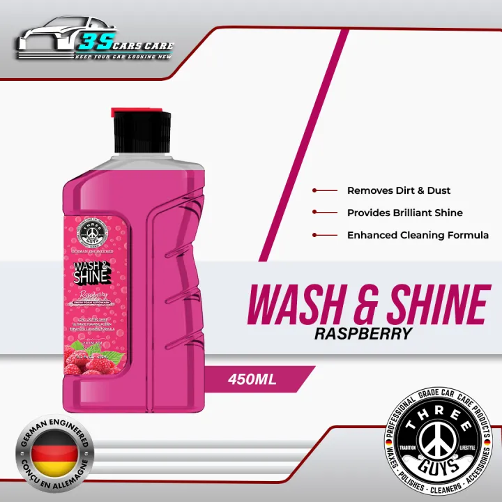 THREE GUYS Wash & Shine Shampoo Raspberry (German Engineered) – High ...