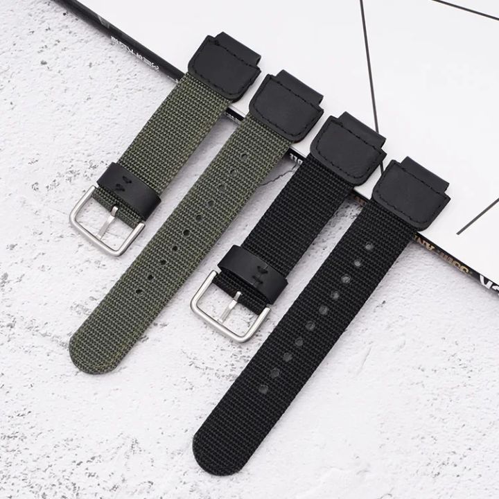 18mm Nylon Watch Strap for Casio for G-SHOCK W800H Black Green Bracelet ...
