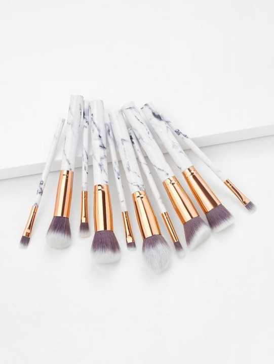 MARBLE BRUSH* 10 PIECE MARBLE DESIGN MAKEUP BRUSH/TOOLS 3 COLORS ...
