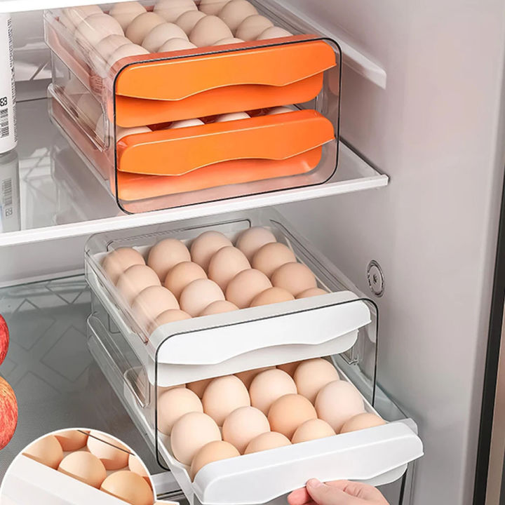 1pcRefrigerator egg storage box drawer type crisper kitchen egg carton ...