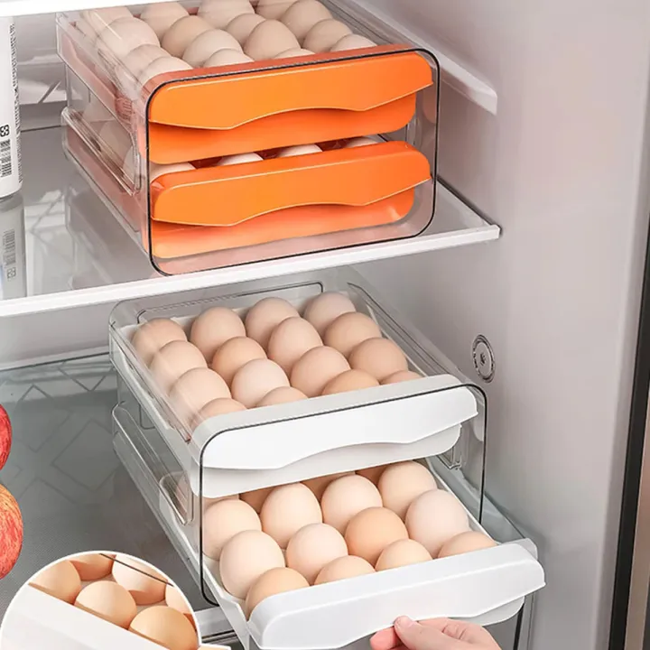 1pcRefrigerator egg storage box drawer type crisper kitchen egg carton ...