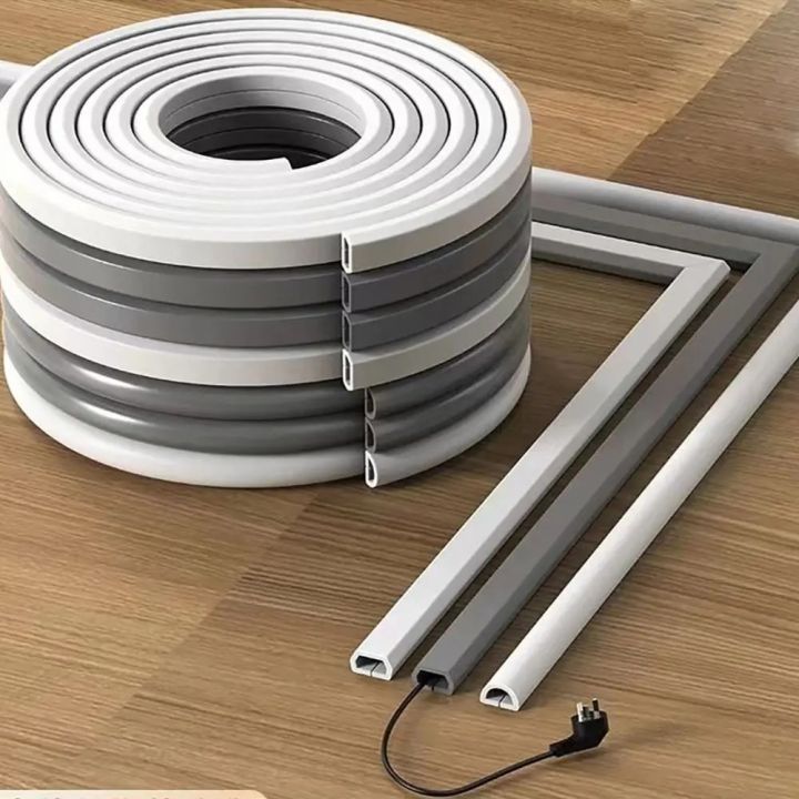 1PC 2M Arc Anti-extrusion Floor Cord Cover Self-Adhesive Power ...