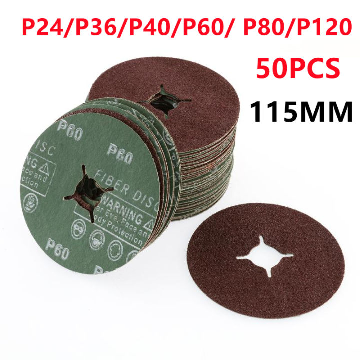 50 Sheets/roll 115MM / 4.53" Cross Hole Red Steel Sandpaper Disc P24 ...