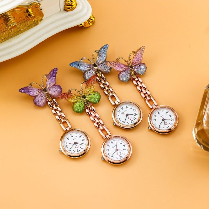 【New Trend】1PC Cute Butterfly shaped Nurse Watch Student Fashion Watch ...