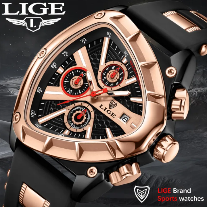 LIGE Top Fashion Men's Watch Sports Luxury Waterproof Chronograph ...