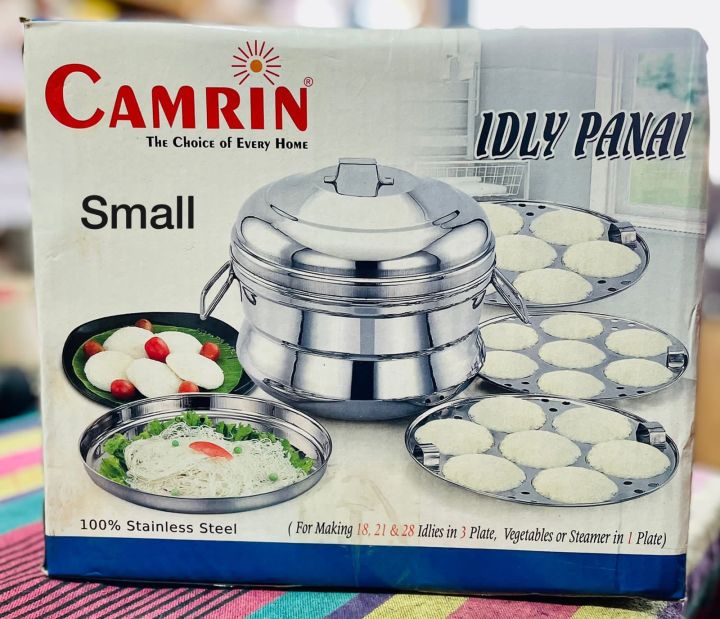 Stainless Steel Odly Maker Idly Panai 3 Plates Vegetable or Steamer in ...