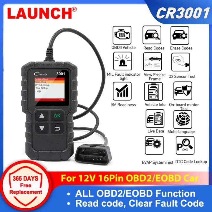 LAUNCH X431 CR3001 Code Reader Support OBDII / EOBD Creader 3001 OBD2 ...