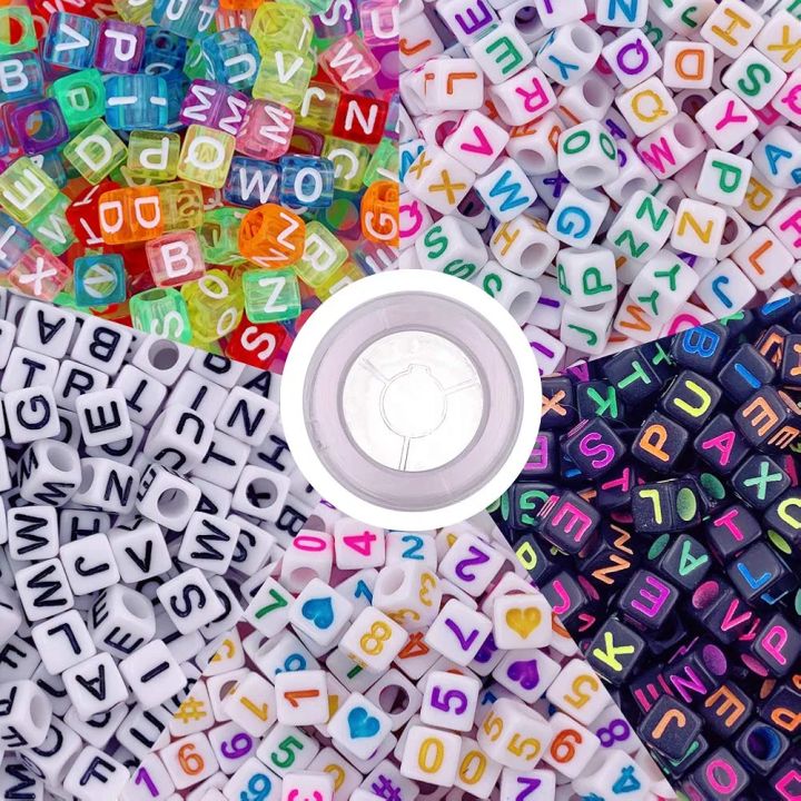“200Pcs 7mm Acrylic Alphabet Letter Beads – Round, Mixed Colors ...