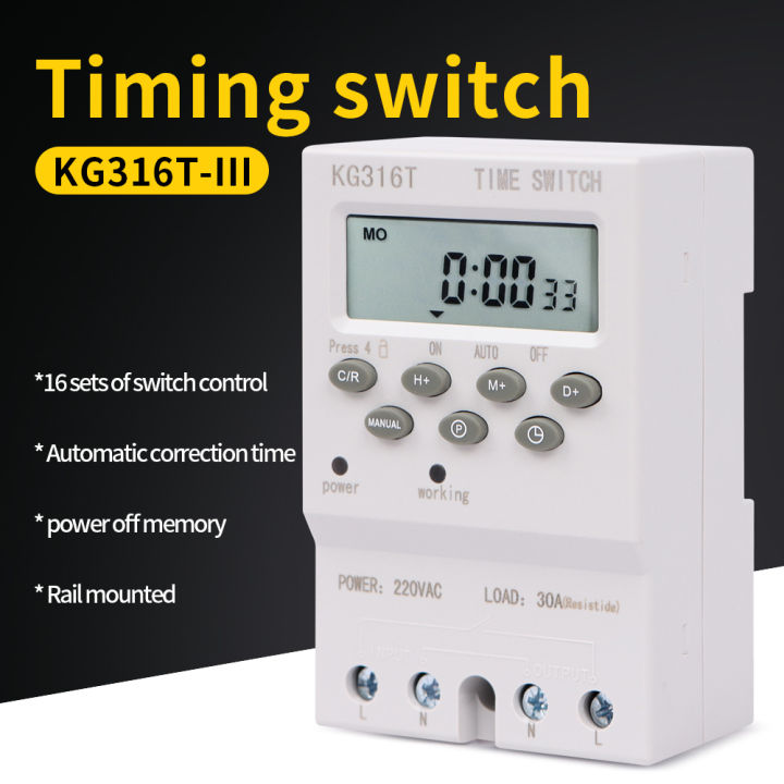 Digital Timer Automatic Programmable Time Switch 7 Days Weekly Relay ...