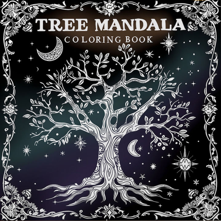 TREE MANDALA Coloring Book 24 Pages For Adults And Teens Mandala Art ...