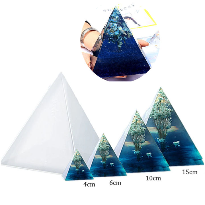 15CM Super Large Pyramid Silicone Resin Mold Craft Jewelry Crystal ...