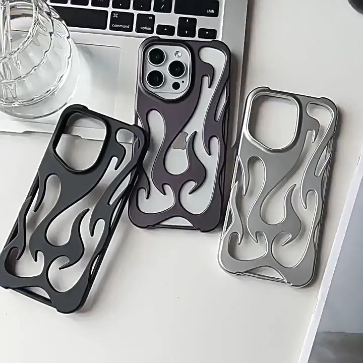 100%new celebrity trend+In stock+COD 3D Flame pattern Phone Case For ...