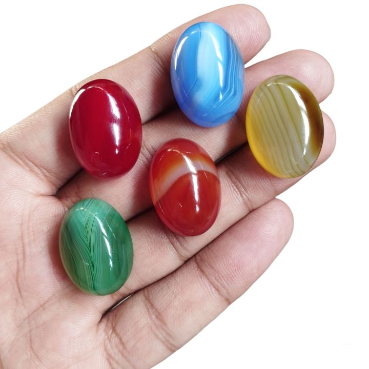 Beautiful Multicolour Sulemani Aqeeq 40 Carat Large Oval Cabochon Daraz.pk