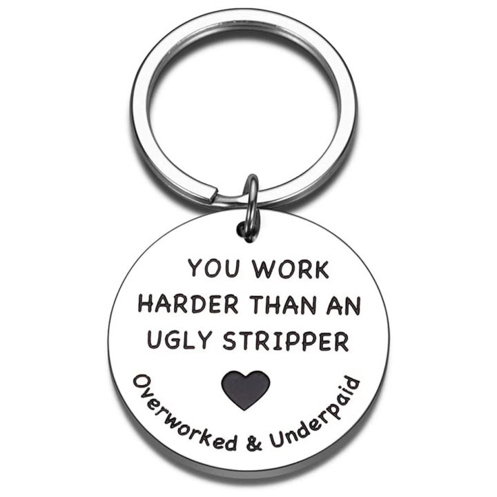 Funny Keychains Gifts for Coworker Employee Office Keyring for ...