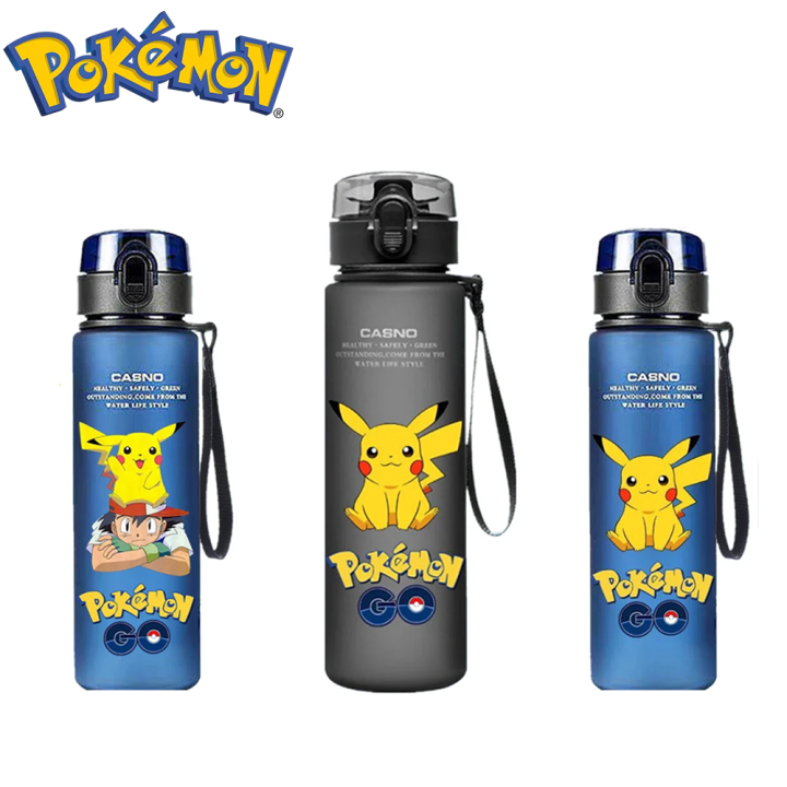 Anime Pokemon Portable Plastic Water Bottle 560ML Ash Ketchum Pikachu ...