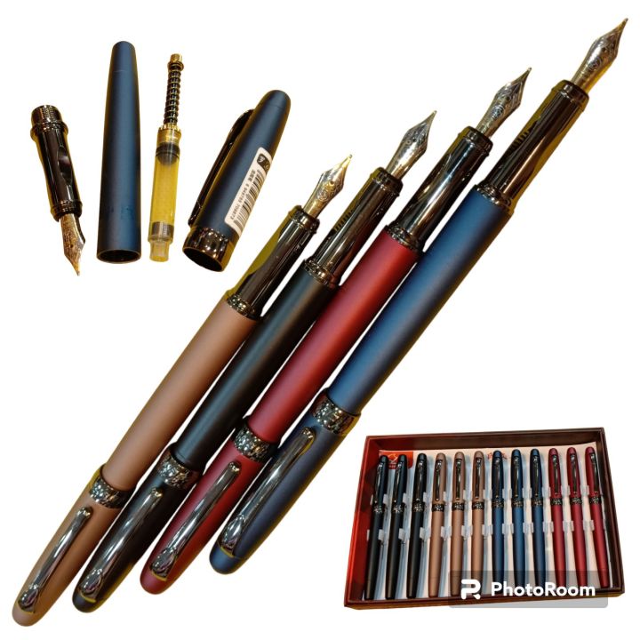 fountain ink pen with refiller metal body refillable one piece only ...
