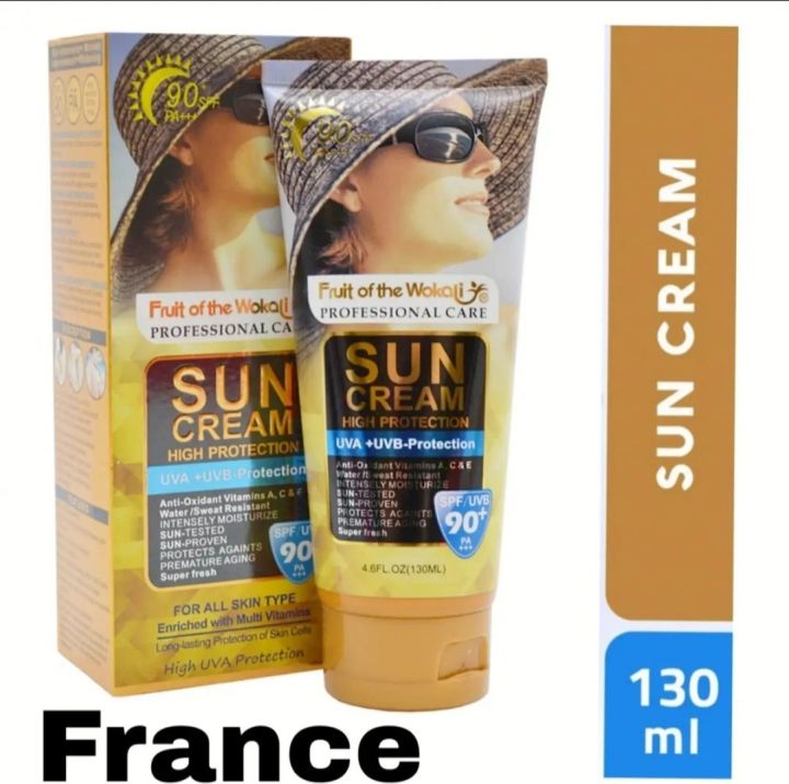 Sun cream wokali high protection SPF 90+made in France 130ml | Daraz.lk