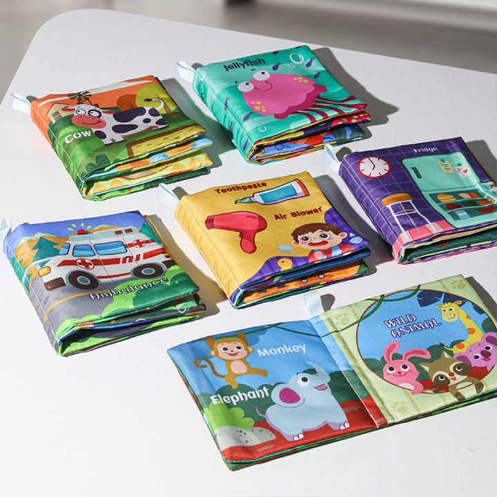 Baby Soft Cloth Book High Contrast Sensory Cognitive Cloth Book 0-36 ...