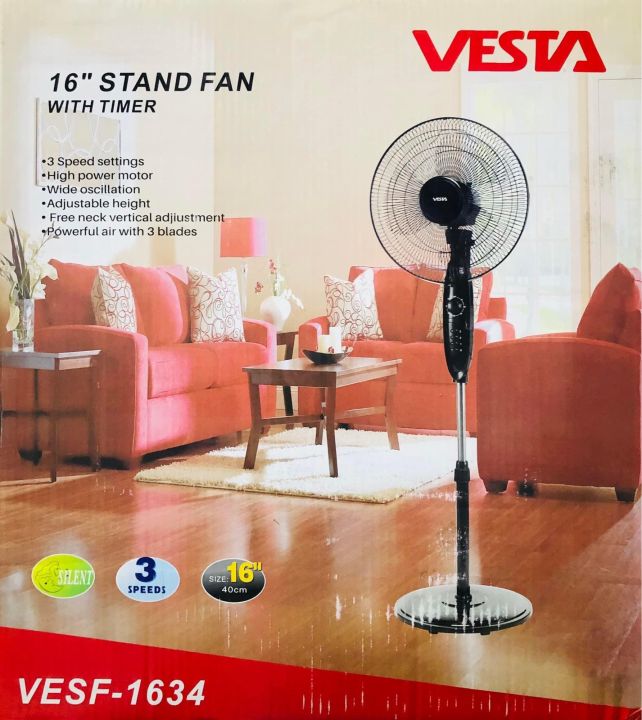 Vesta Stand fan 3 blades with timer | Daraz.lk
