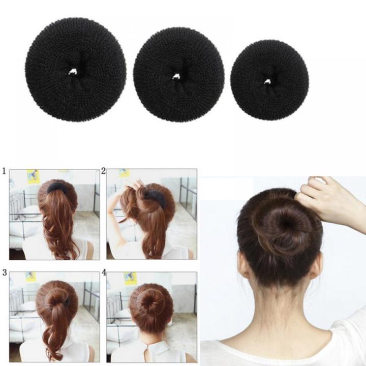 Plate Hair Donut Hair Bun Maker Roller DIY Magic Elastic Foam Sponge ...