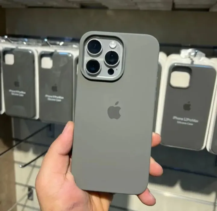 IPhone 15 15 Pro 15 Promax Grey Official Silicone Case with Premium ...
