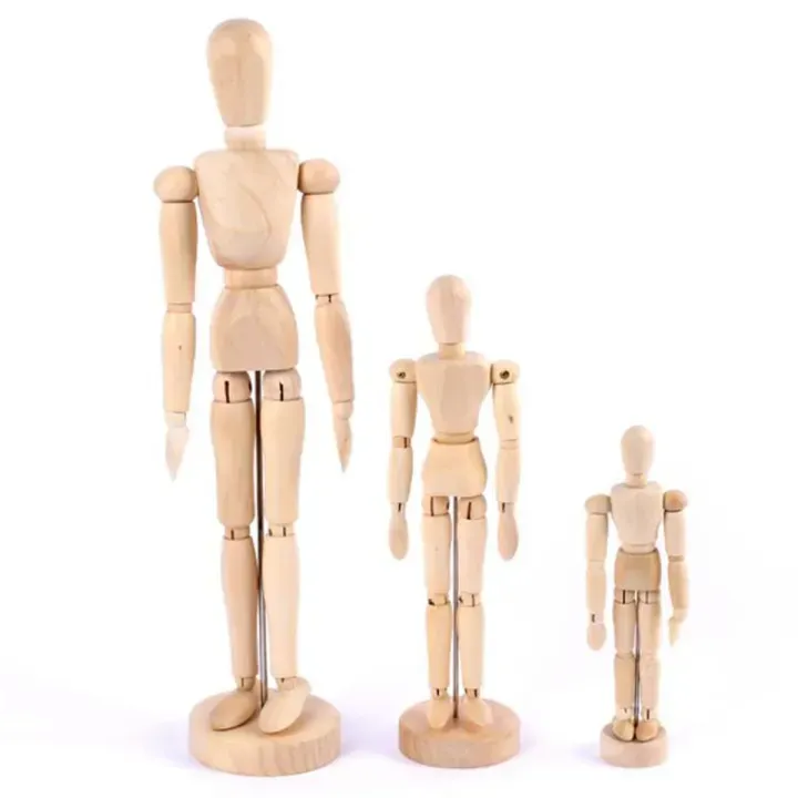 1 Pc 5.5/8/12 Inch Sketch Wooden Man Model Artist Movable Limbs Doll ...