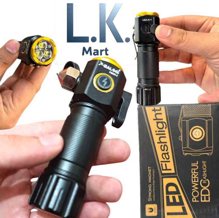 X-Balog F685X-2 3-LED Rechargeable LED Flashlight – USB Charge ...