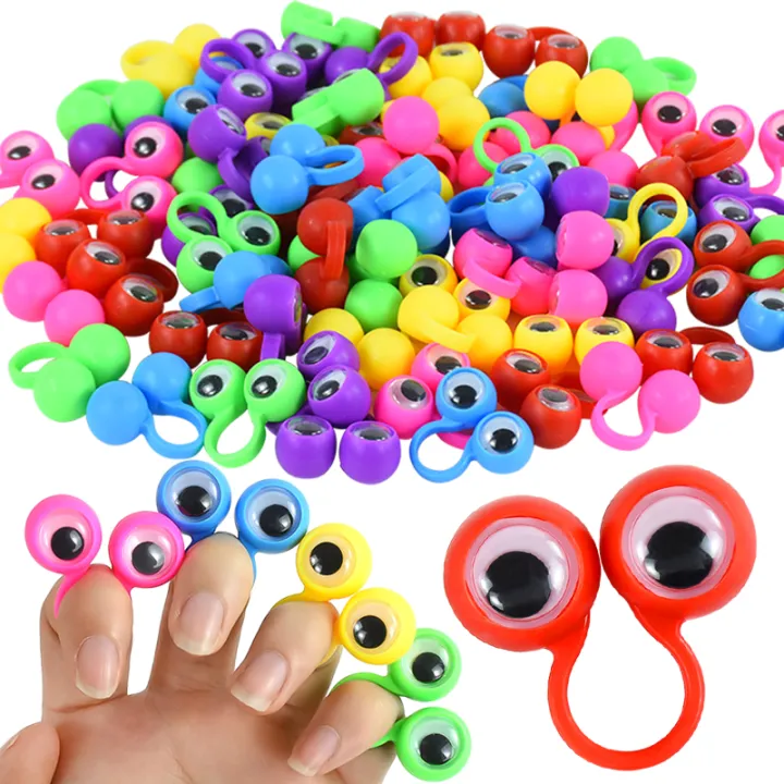 10Pcs Funny Eye Ring Finger Puppets Wiggle Eyeball Ring Toy For Kids ...